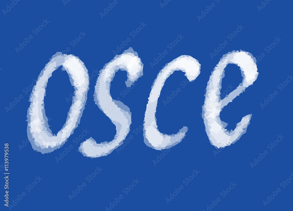 OSCE lettering lowploly of many triangles background for use in design ...
