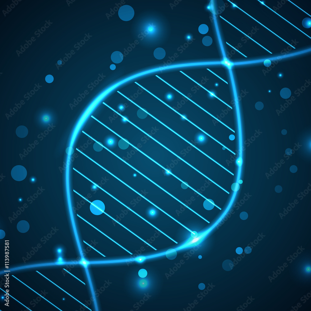 Abstract light background with DNA chain. Stock Vector | Adobe Stock