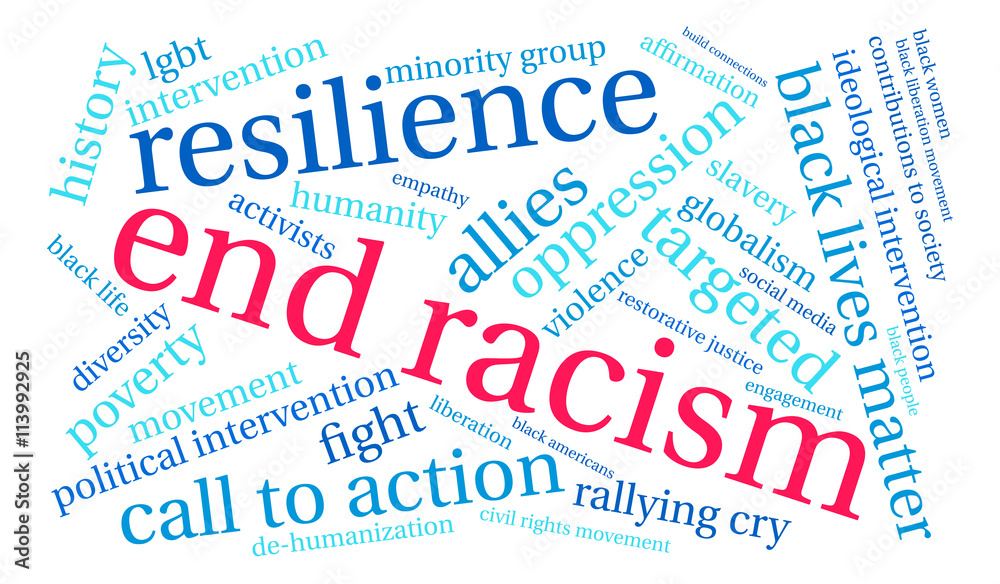 End Racism Word Cloud Stock Vector | Adobe Stock