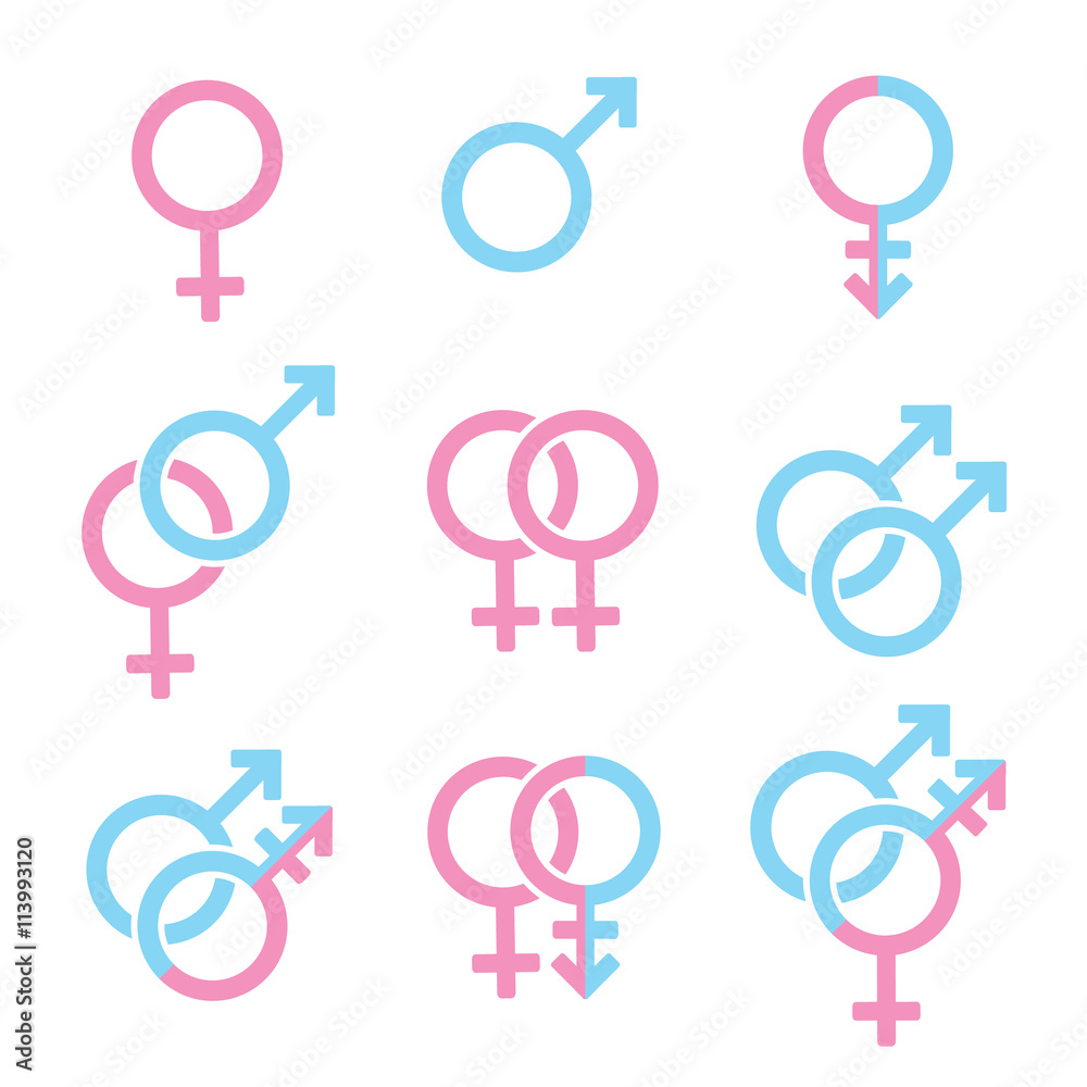 Set of genders symbols Stock Vector | Adobe Stock