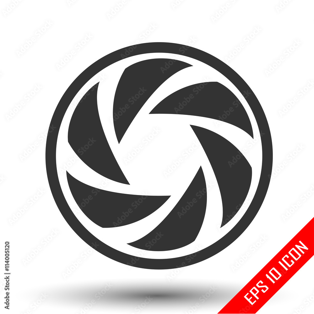 Diaphragm icon. Simple flat logo of diaphragm on white background ...