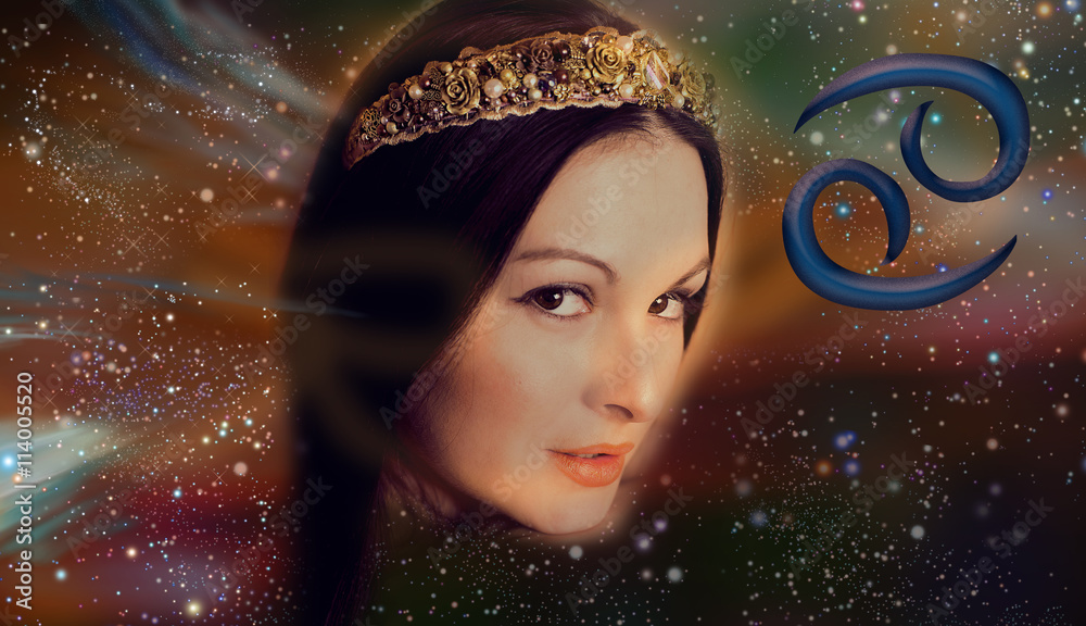 Zodiac cancer woman in astrology Stock Photo | Adobe Stock