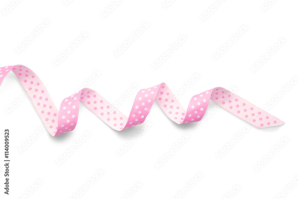 Pink ribbon, isolated on white Stock Photo | Adobe Stock