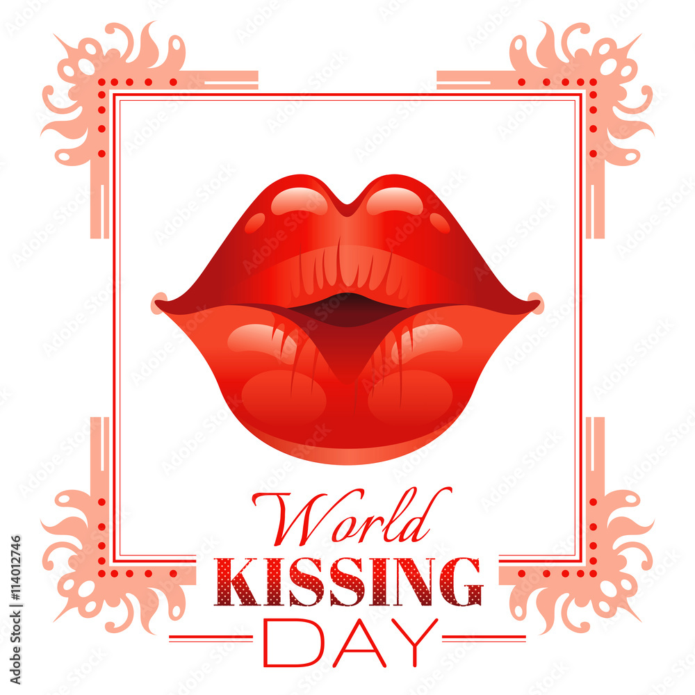 Sexy Kissing Woman Lips With Red Lipstick On White Background Icon