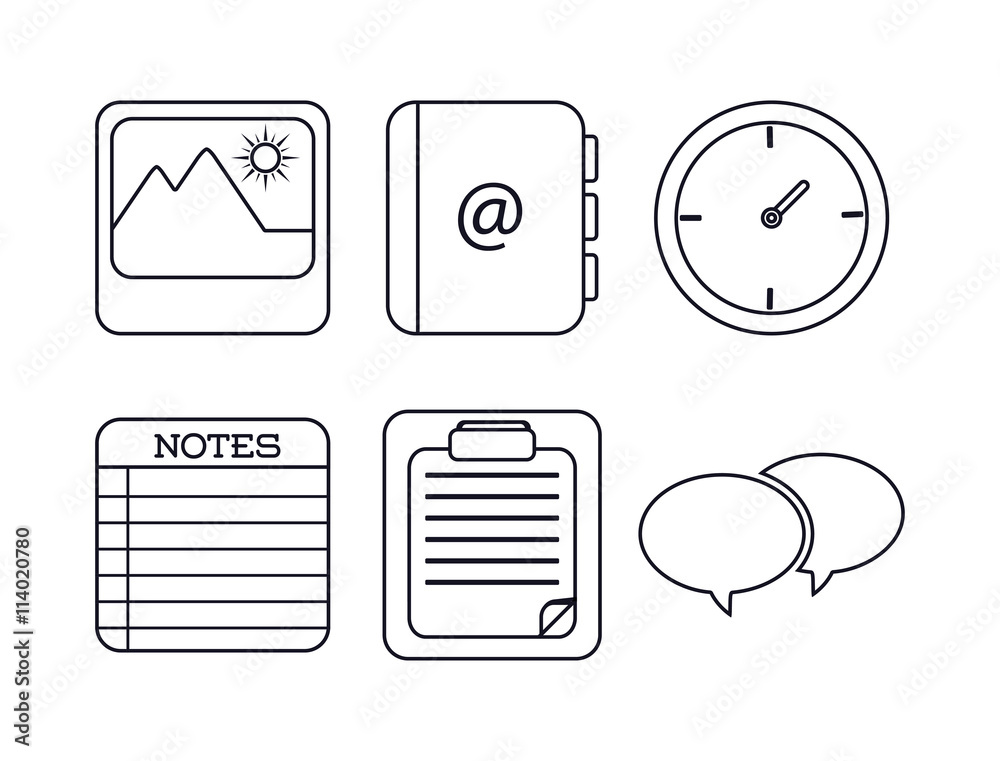 Media design. Set of Silhouette icon. Vector graphic vector de Stock ...