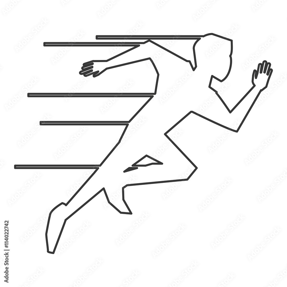 person running outline Stock Vector | Adobe Stock