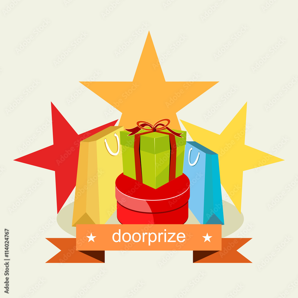 Door prize. Prize Gift concept. Stock Vector | Adobe Stock