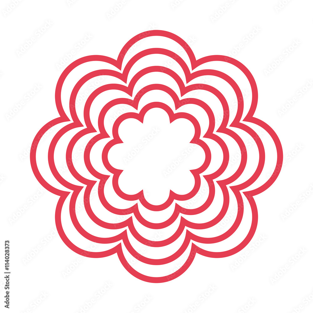 red line flower icon Stock Vector | Adobe Stock