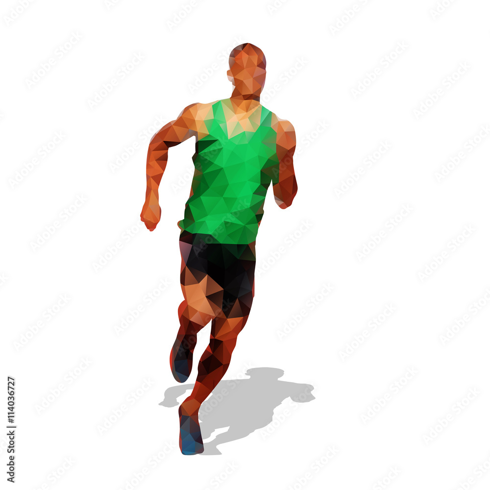 Running man, geometrical vector silhouette, front view. Runner Stock ... Running man, geometrical vector silhouette, front view. Runner Stock ...