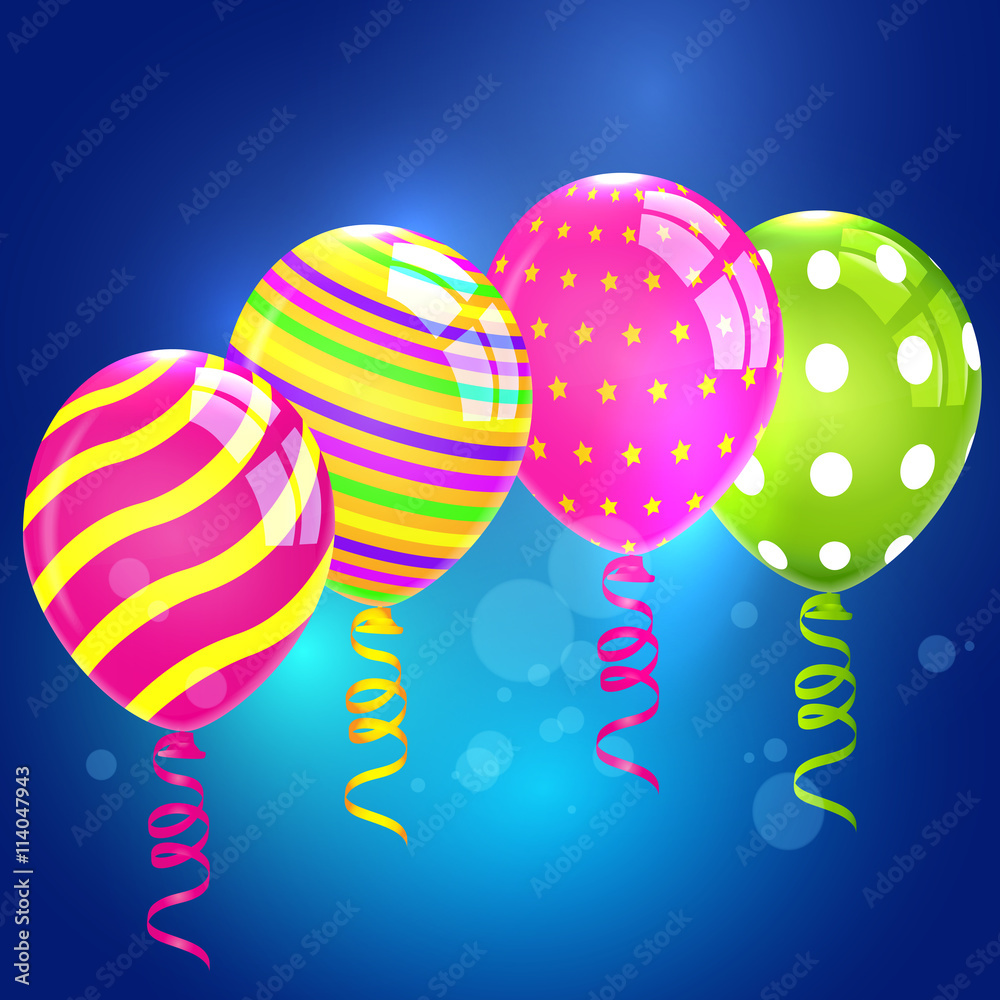 Balloon set. Colorful Ballons. Birthday Balloons. Color glossy balloons ...