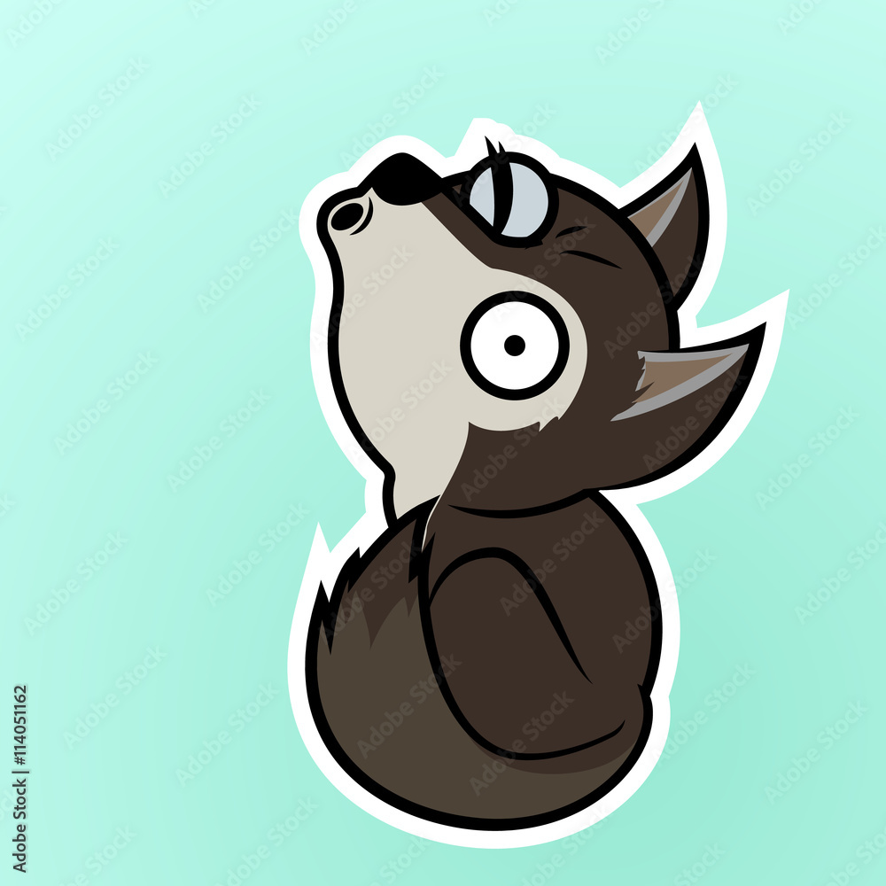 Wolf howling cartoon Stock Vector | Adobe Stock