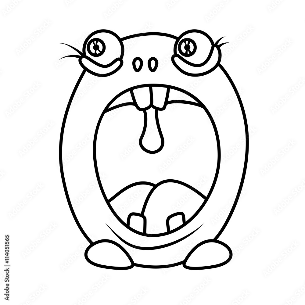 Monster alphabet coloring pages: letter O Stock Vector | Adobe Stock