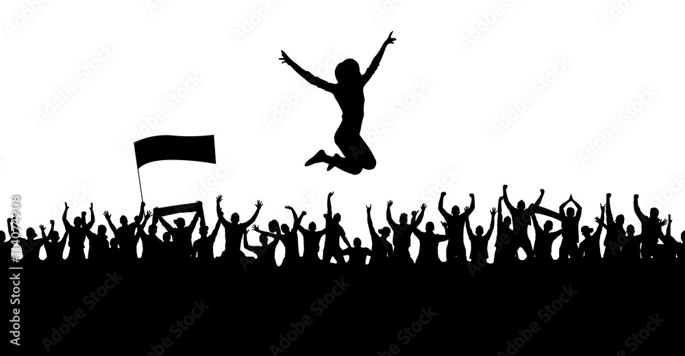 Seamless wallpaper with cheering people Stock Vector | Adobe Stock