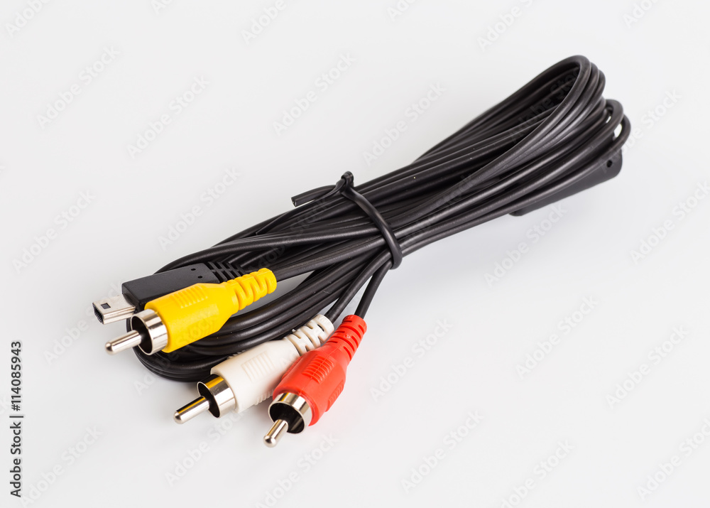 lots of plugs of different computer cords Stock Photo | Adobe Stock