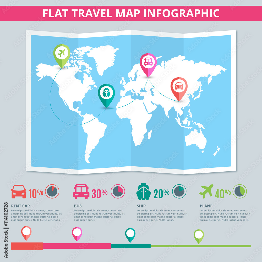 Infographic map 050 Stock Vector | Adobe Stock