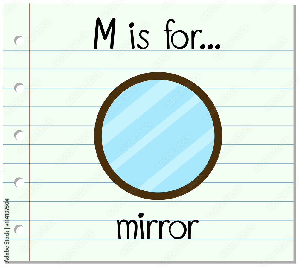 Flashcard letter M is for mirror Stock Vector | Adobe Stock