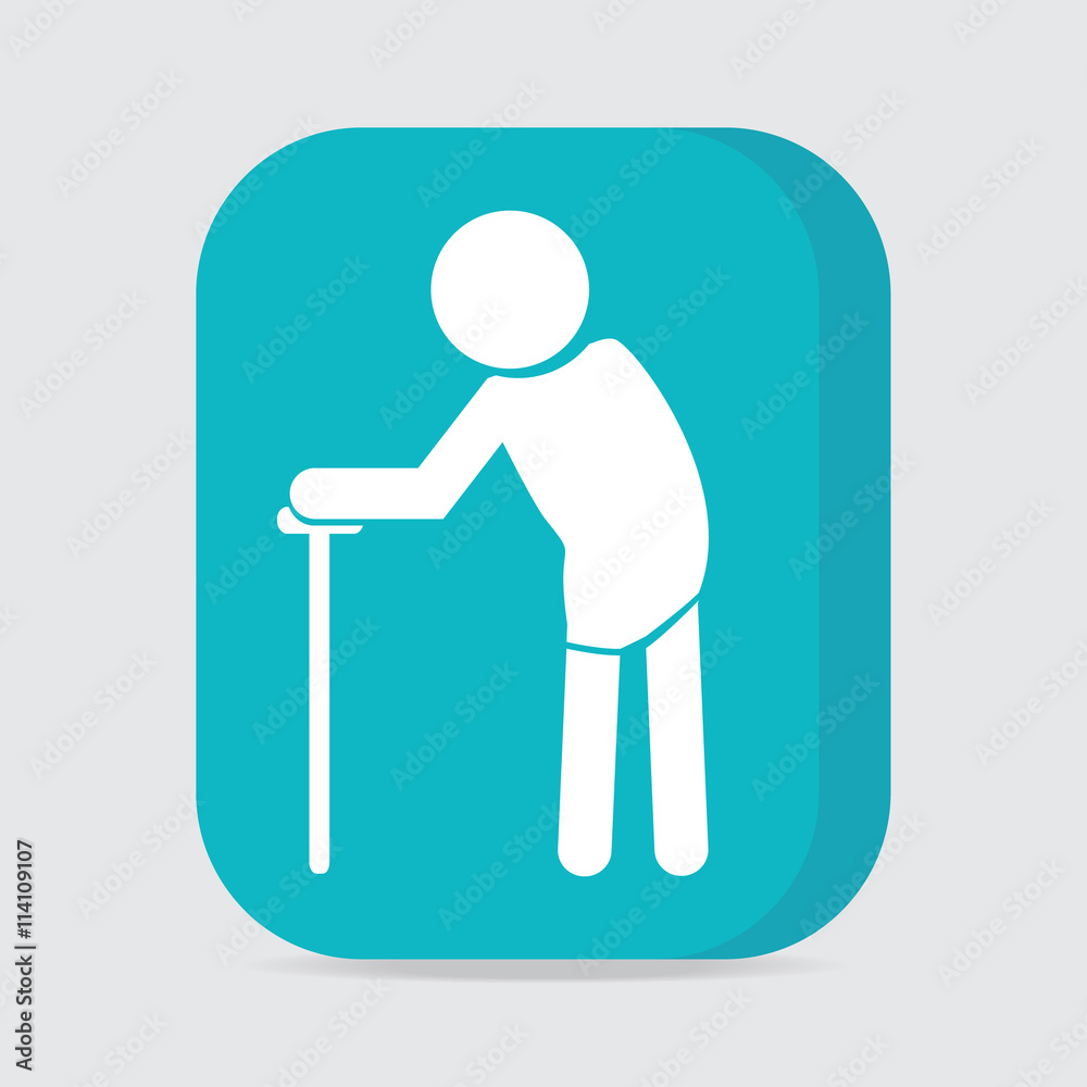 Elderly symbol. old people icon, button vector illustration Stock ...