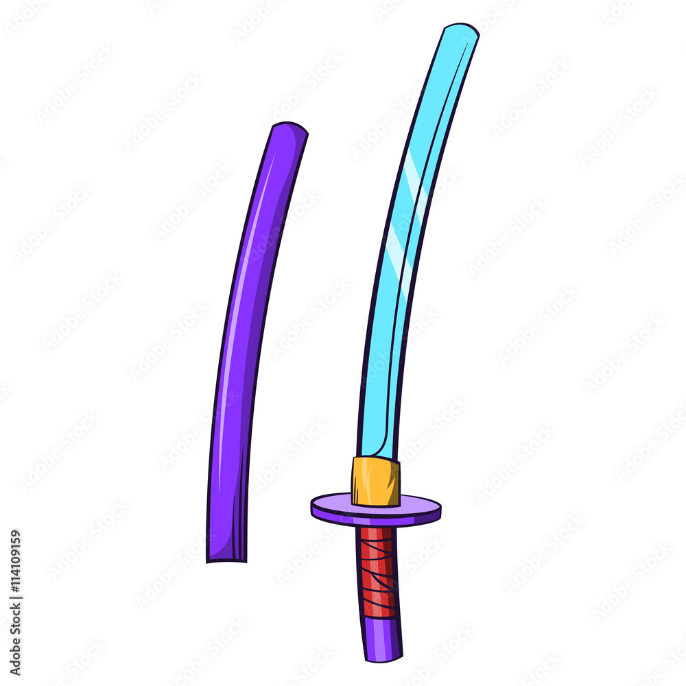 Katana, ancient Japanese sword icon, cartoon style Stock Vector | Adobe ...