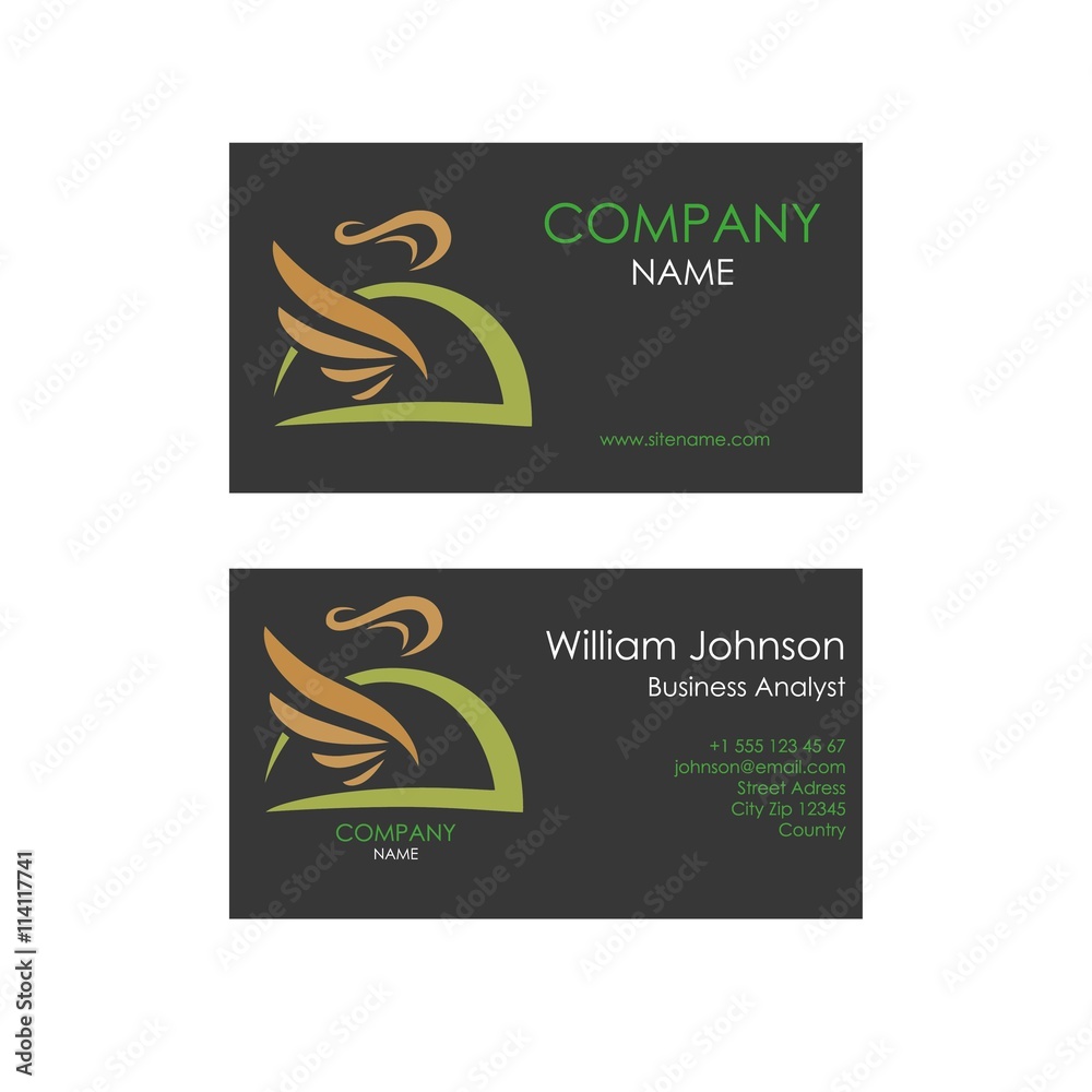 Food delivery business card. Stock Vector | Adobe Stock