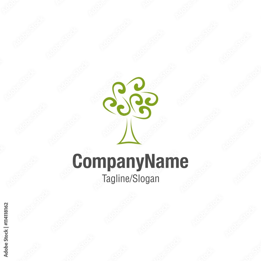 Tree logo illustration icon set Stock Vector | Adobe Stock