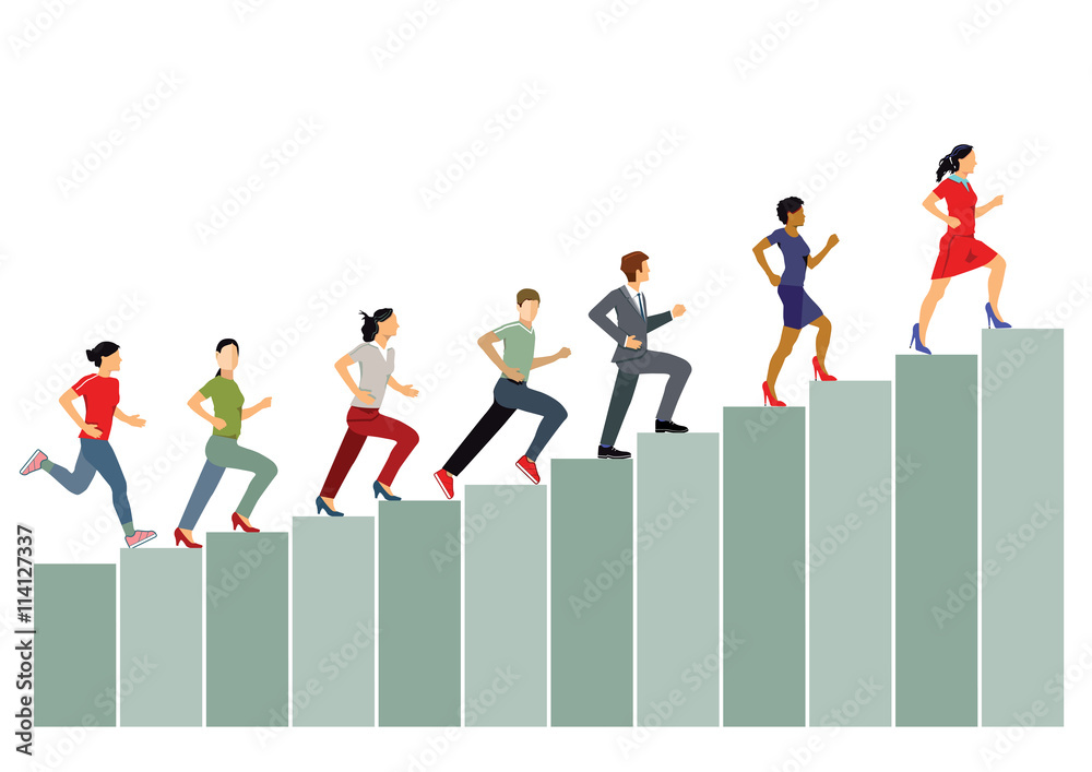 Karriere Aufstieg vector de Stock | Adobe Stock