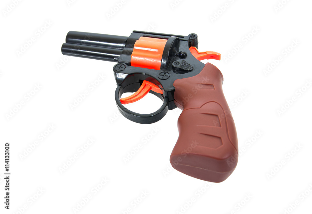 Plastic toy gun for child isolated on white background.Toy gun.T Stock ...