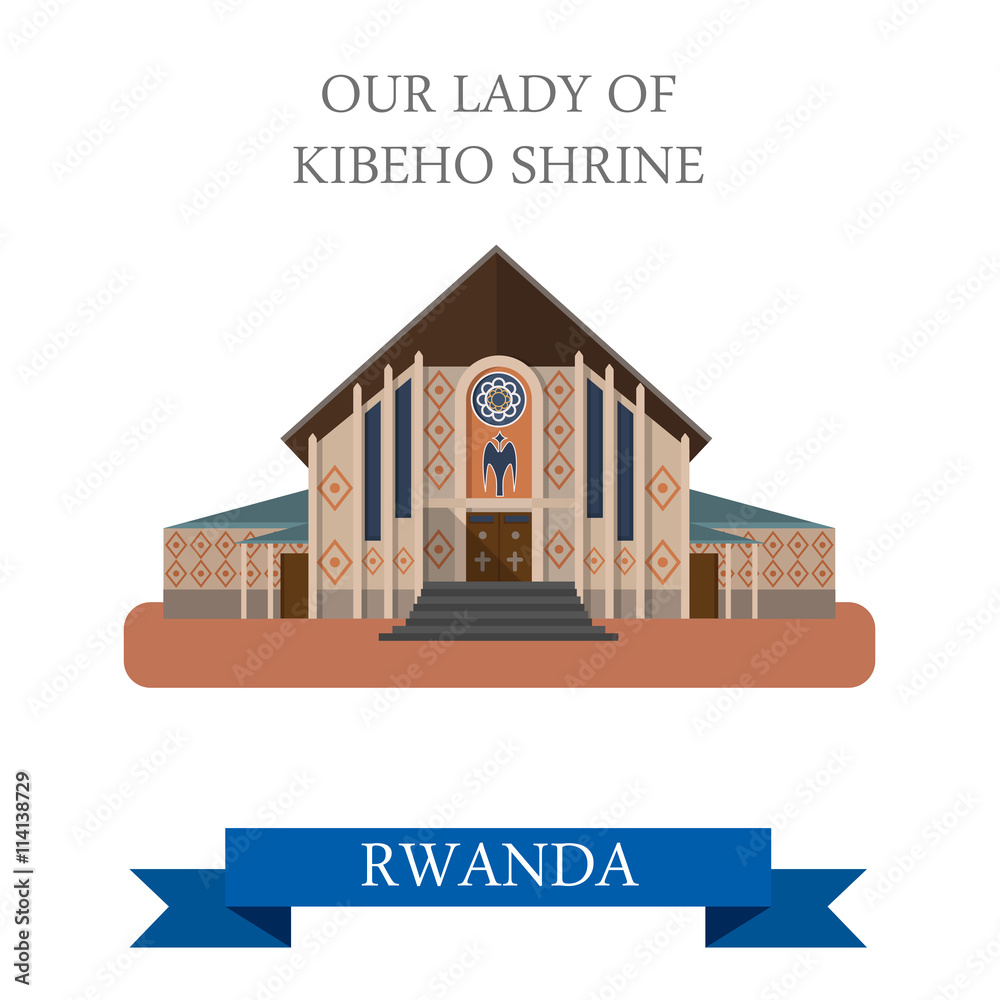 Our Lady of Kibeho Shrine in Rwanda. Flat vector illustration Stock ...