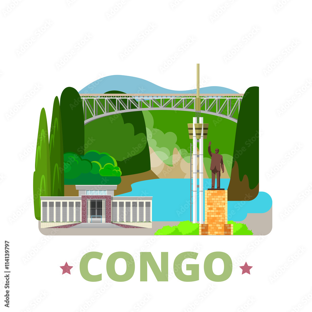 Congo country design template Flat cartoon style web vector Stock ...