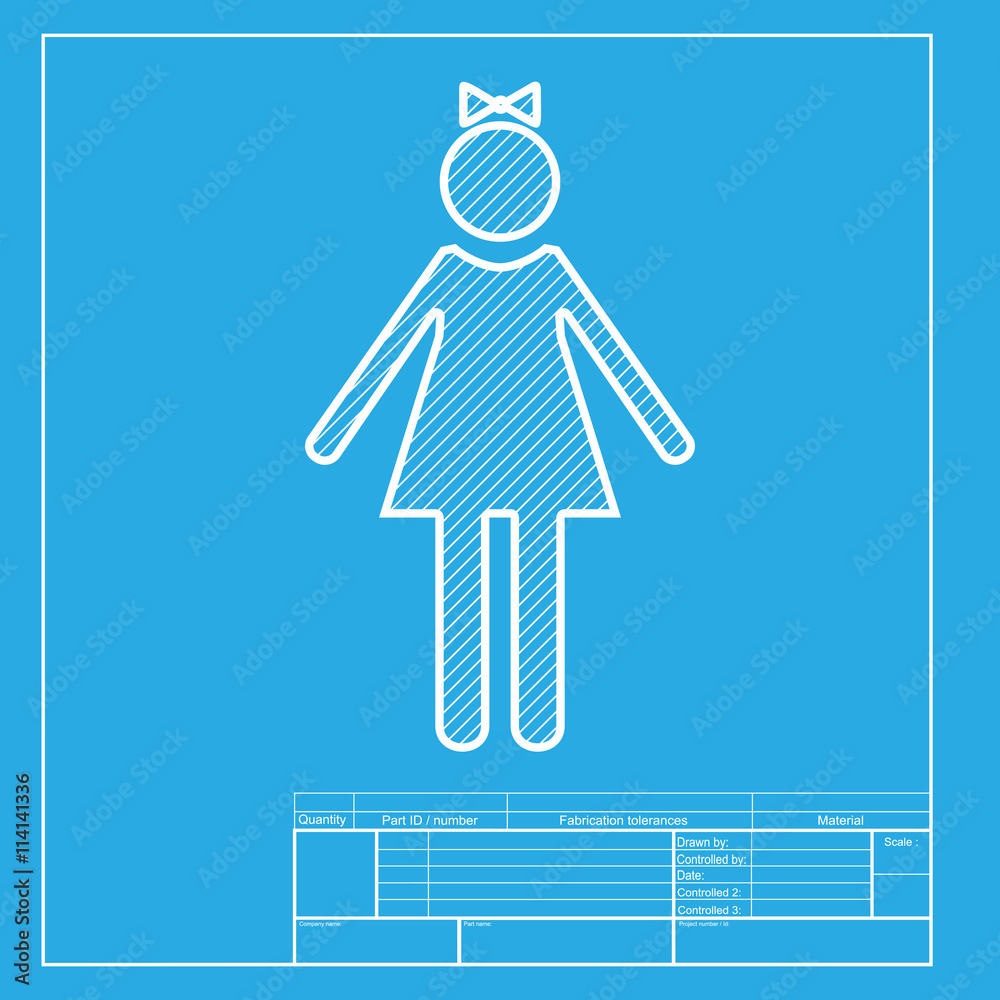 Vecteur Stock Girl sign illustration. White section of icon on ...