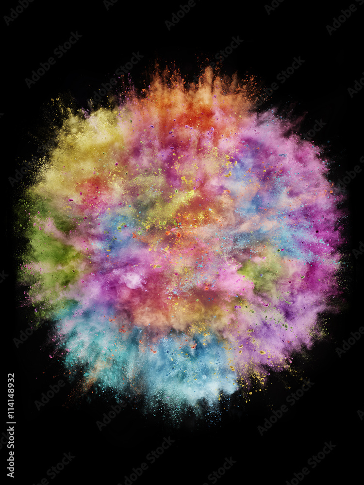Abstract rainbow colour powder explosion Stock Photo | Adobe Stock