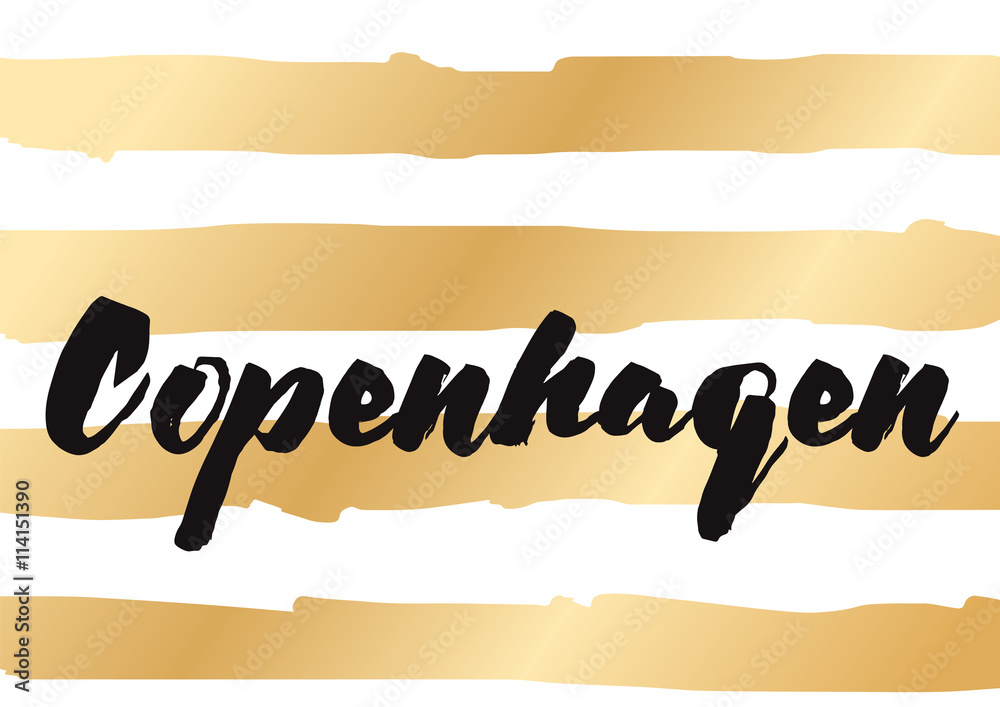 Copenhagen, Denmark. Capital city typography lettering design. Stock ...