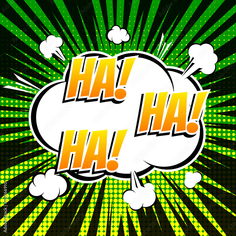 Ha ha ha comic book bubble text retro style Stock Vector | Adobe Stock