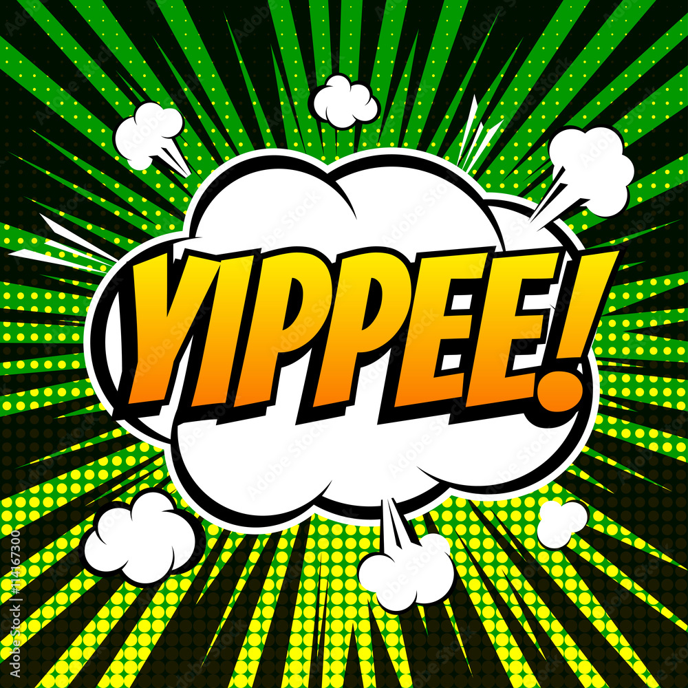 Yippee comic book bubble text retro style Stock Vector | Adobe Stock