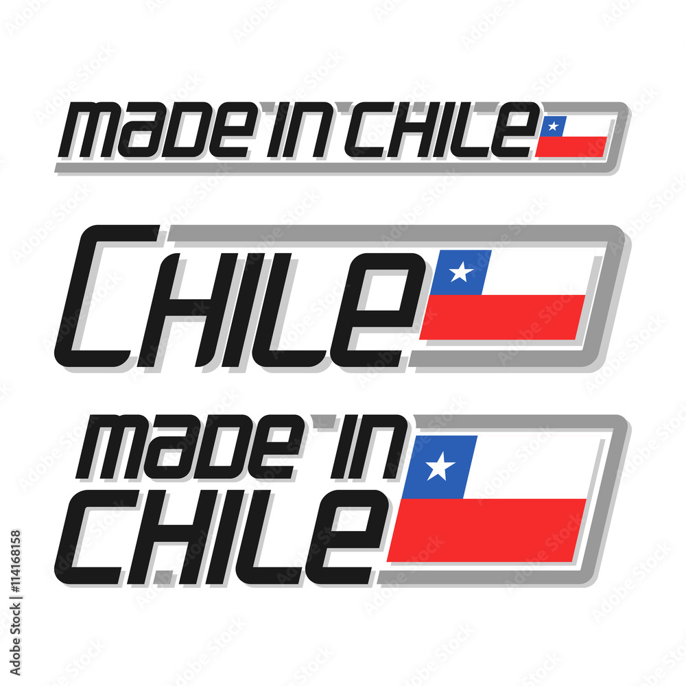 Vector illustration of the logo for "made in Chile", consisting of ...