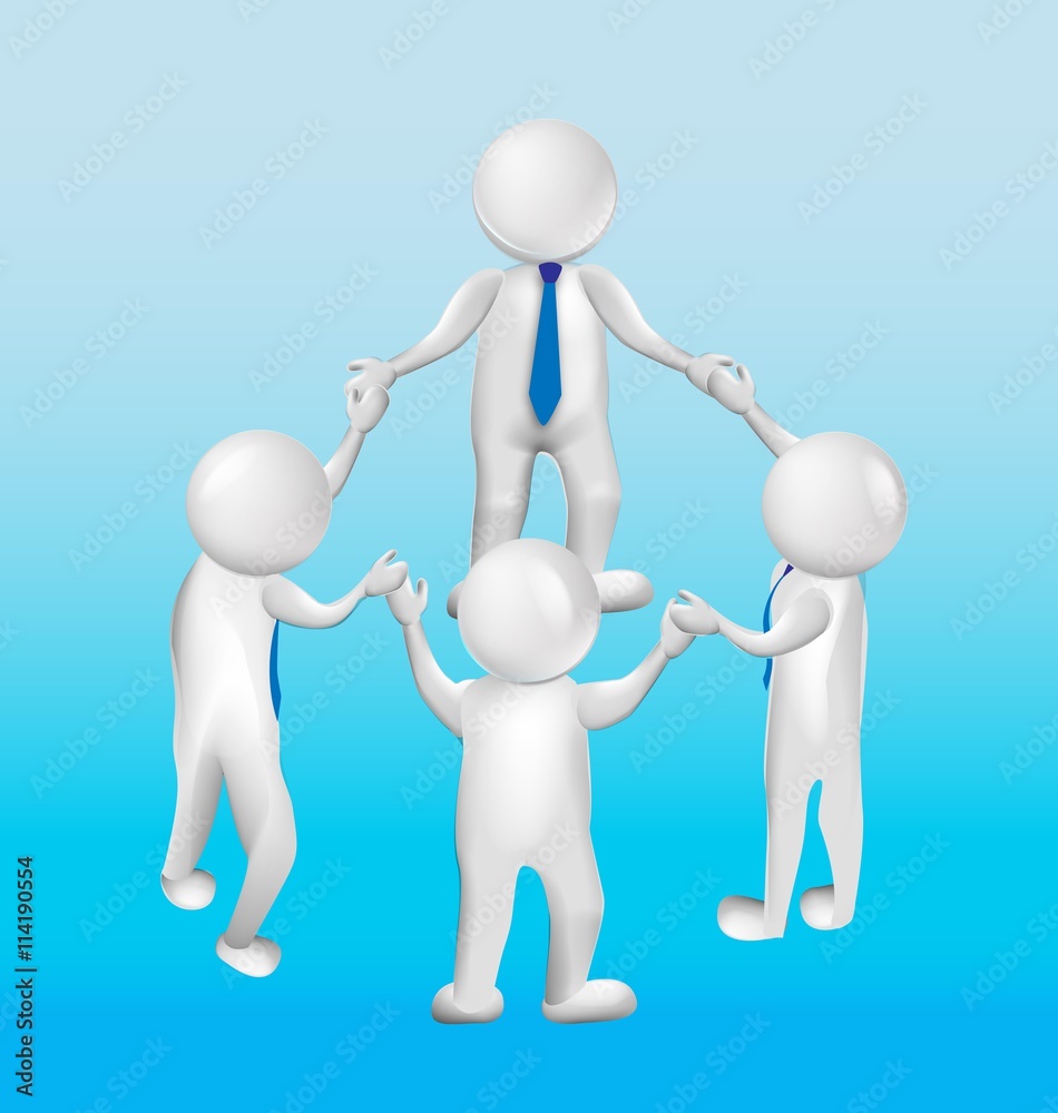 3D logo teamwork leader meeting people vector design web template Stock ...