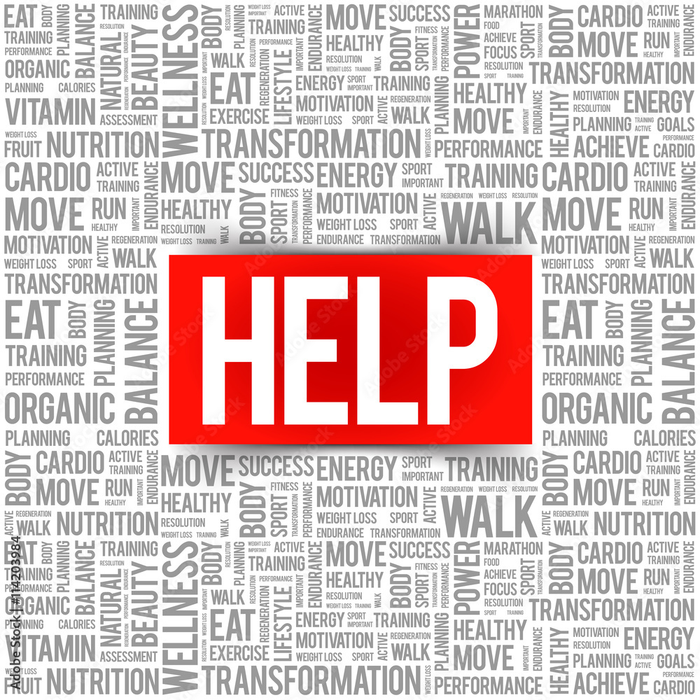 HELP word cloud background, health concept Stock Vector | Adobe Stock