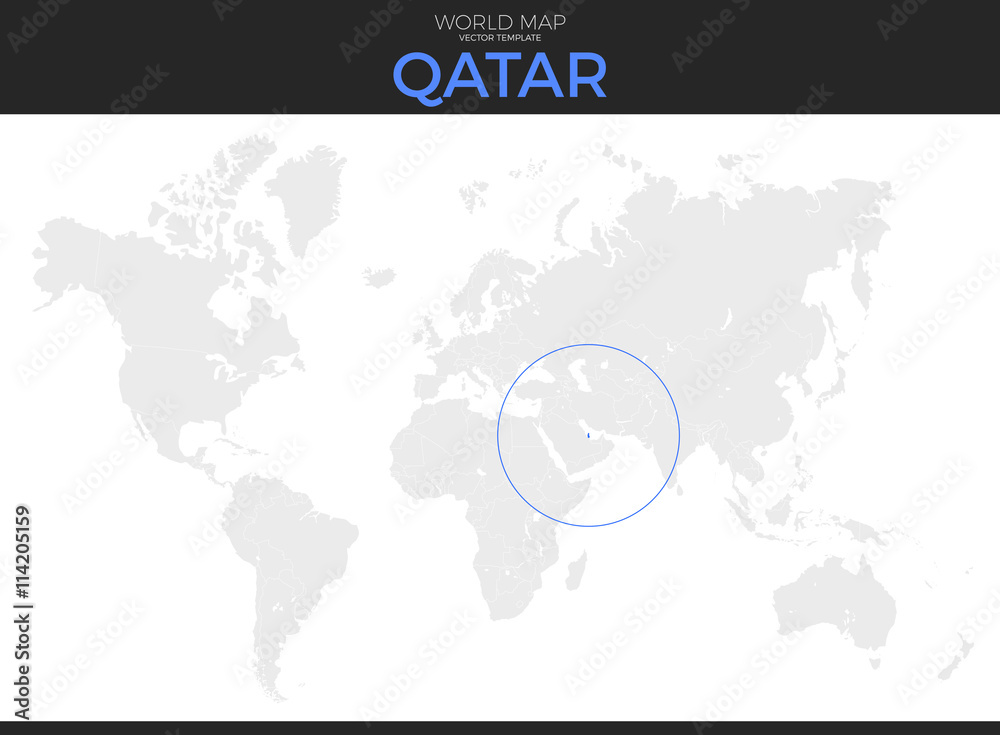 State of Qatar Location Map Stock Vector | Adobe Stock