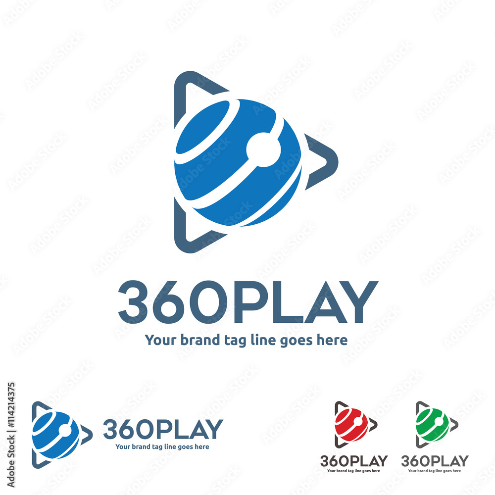 360 Degree View Player Logo Stock Vector | Adobe Stock