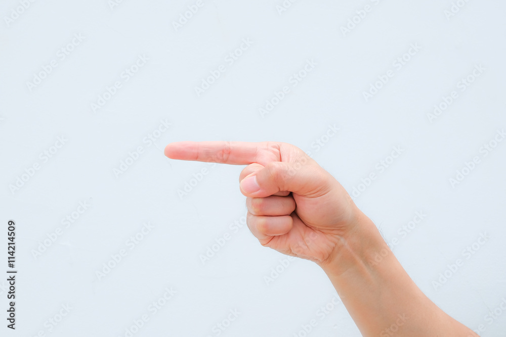 hand showing the one fingers. counting hand sign isolated on white ...