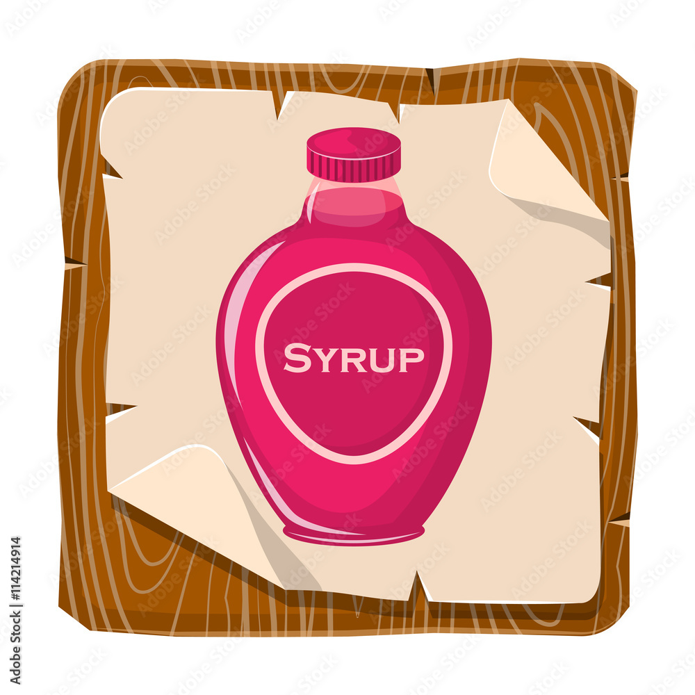 Syrup colorful bottle Stock Vector | Adobe Stock