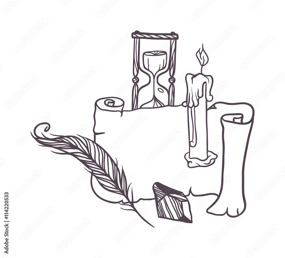 Vector linear secret symbols in hipster style icons abstract design ...