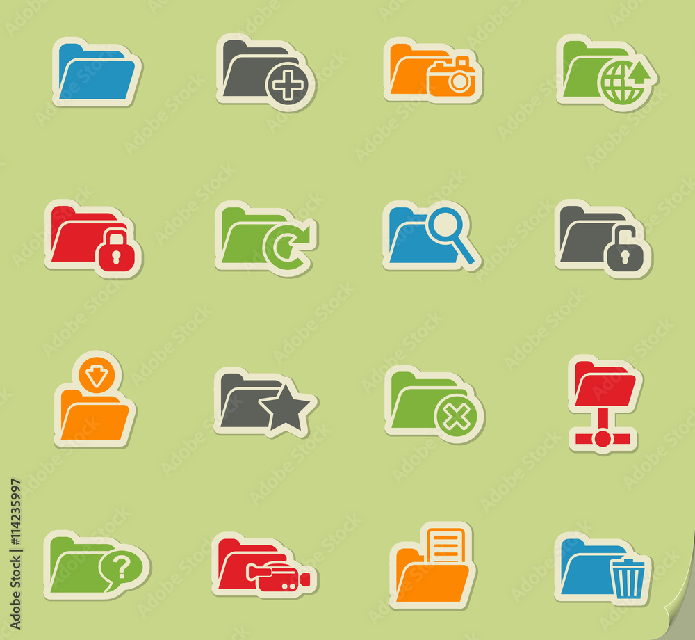 folder icon set Stock Vector | Adobe Stock
