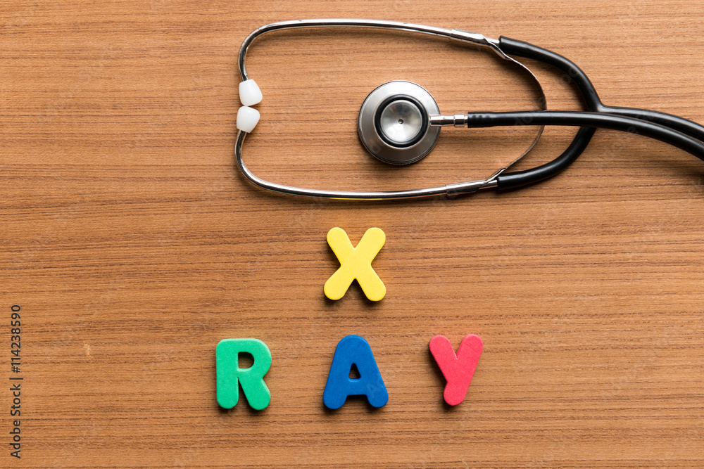 x ray colorful word with stethoscope Stock Photo | Adobe Stock