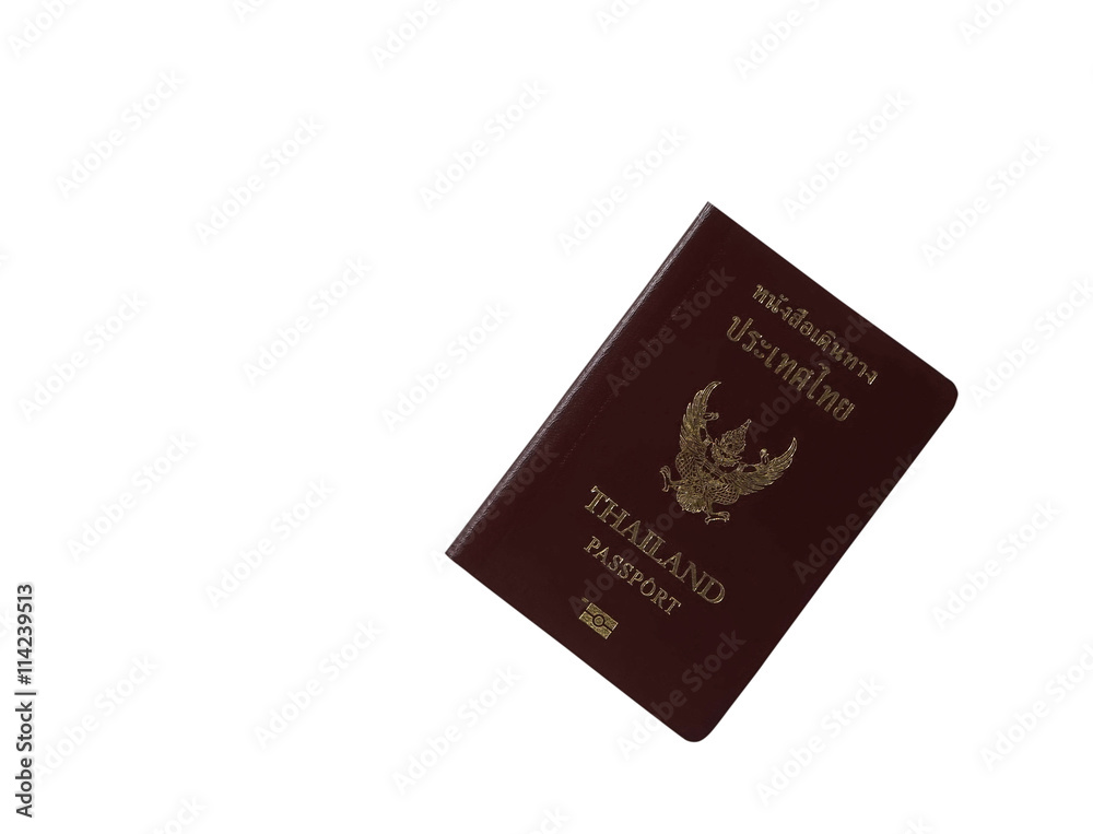 Thai passport isolated on white. Passport of Thai citizen on white ...