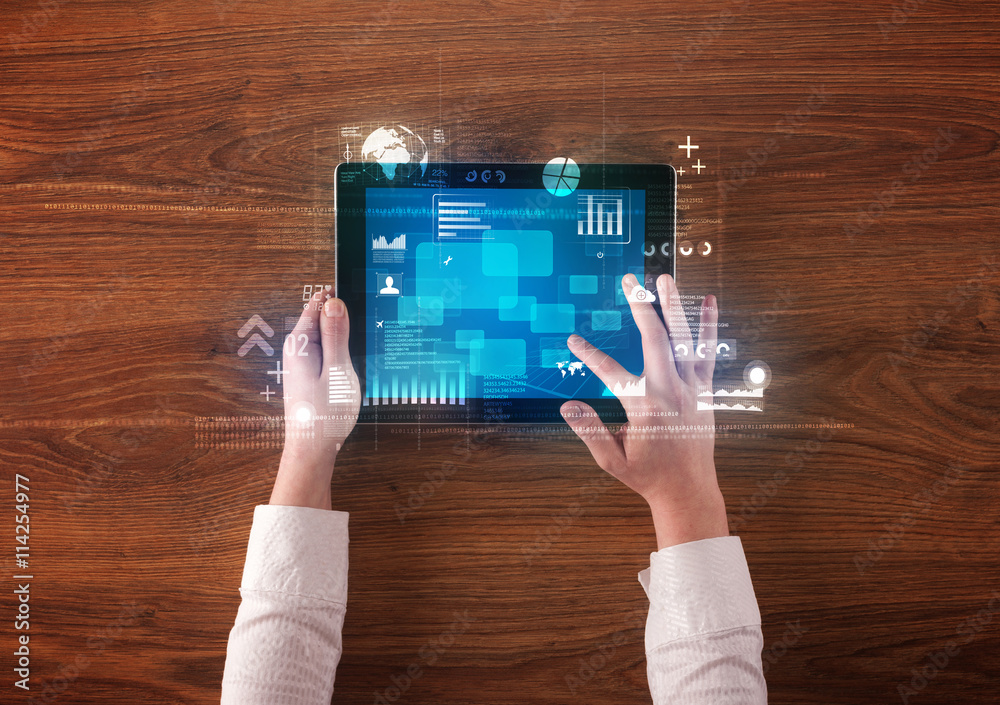 hand holding tablet Stock Photo | Adobe Stock