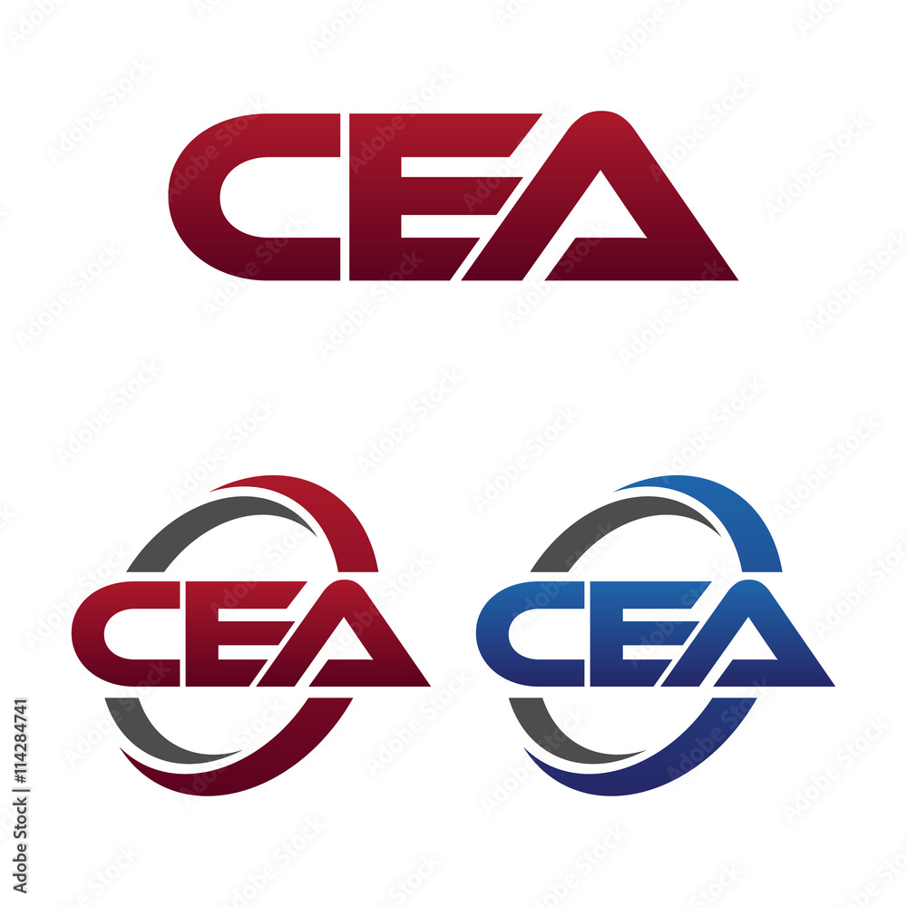 Modern 3 Letters Initial logo Vector Swoosh Red Blue cea Stock Vector ...