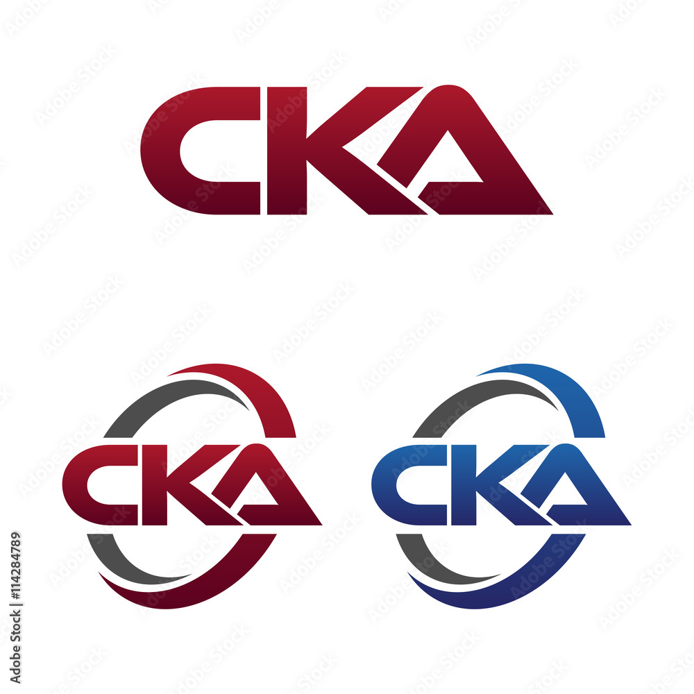 Modern 3 Letters Initial logo Vector Swoosh Red Blue cka Stock Vector ...