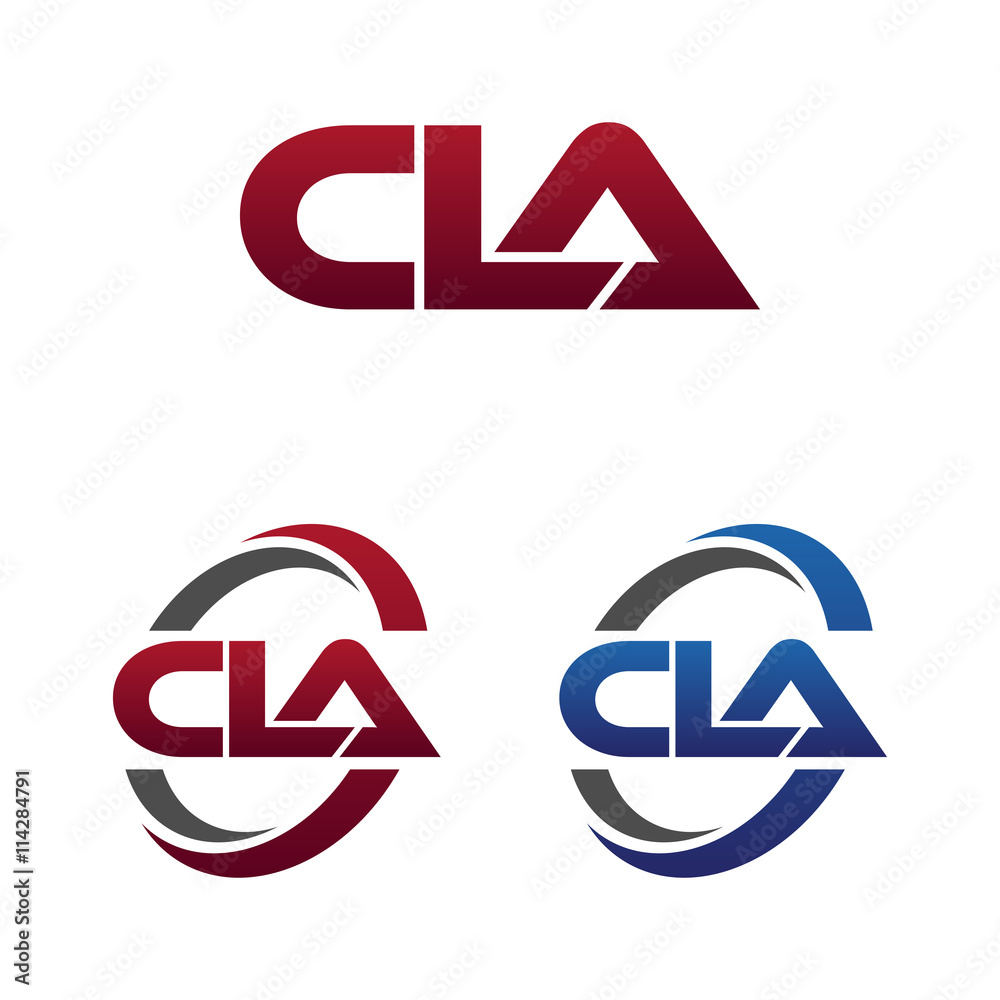 Modern 3 Letters Initial logo Vector Swoosh Red Blue cla Stock Vector ...