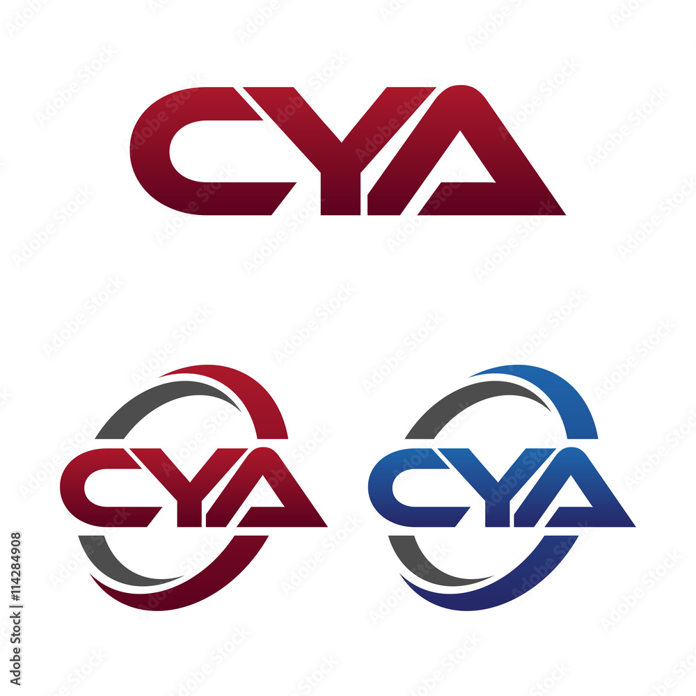 Modern 3 Letters Initial logo Vector Swoosh Red Blue cya Stock Vector ...