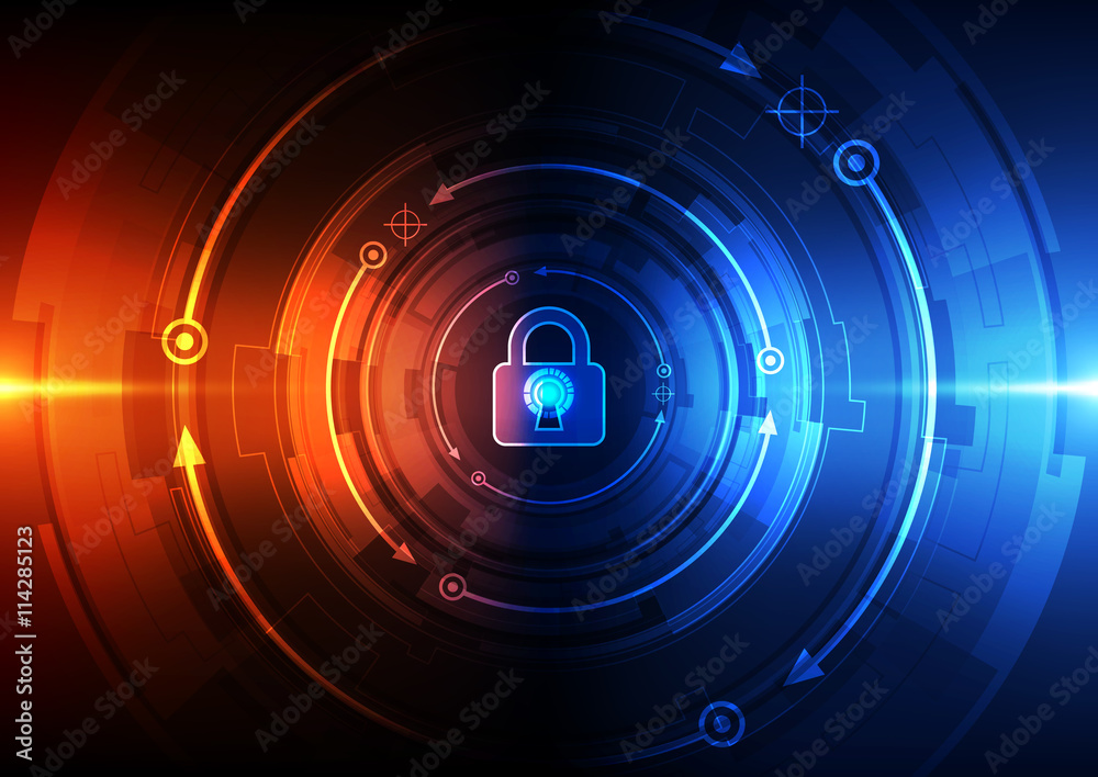 Abstract security digital technology background. Illustration Vector ...
